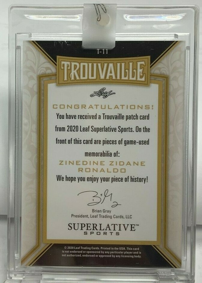 Zinedine Zidane / Ronaldo 2020 Leaf Superlative Sports Trouvaille GU ...