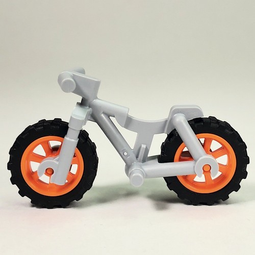 LEGO Light Gray Heavy Mountain Bike Orange Rims Bicycle Riding Cycle | eBay
