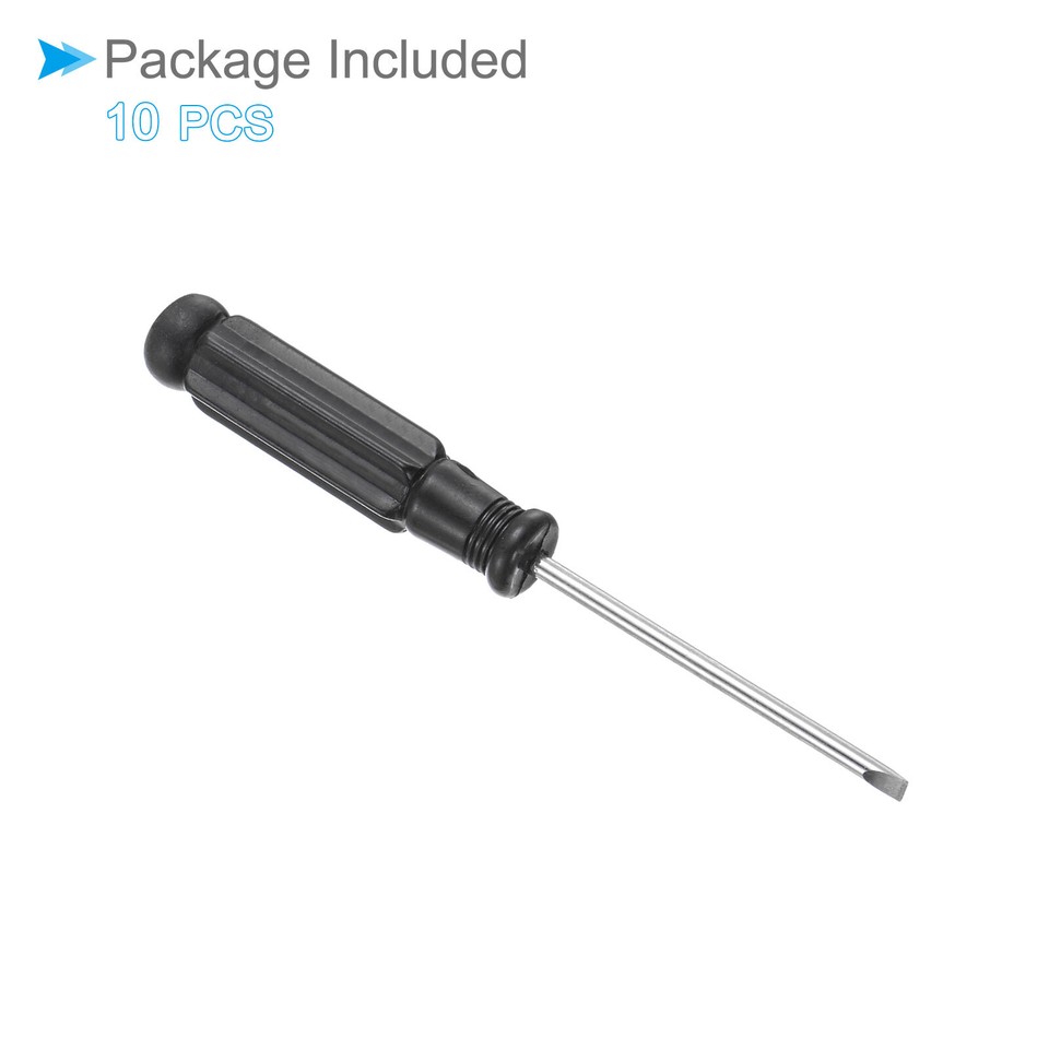 10pcs Small Slotted Screwdriver 2.5mm 93mm Flat Screwdriver W Black ...