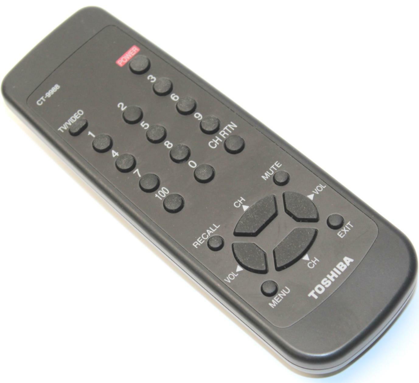 Toshiba CT-9988 Remote for 13A20 14AS20 19A20 20AS20 27A30 29AS30 32A30 ...