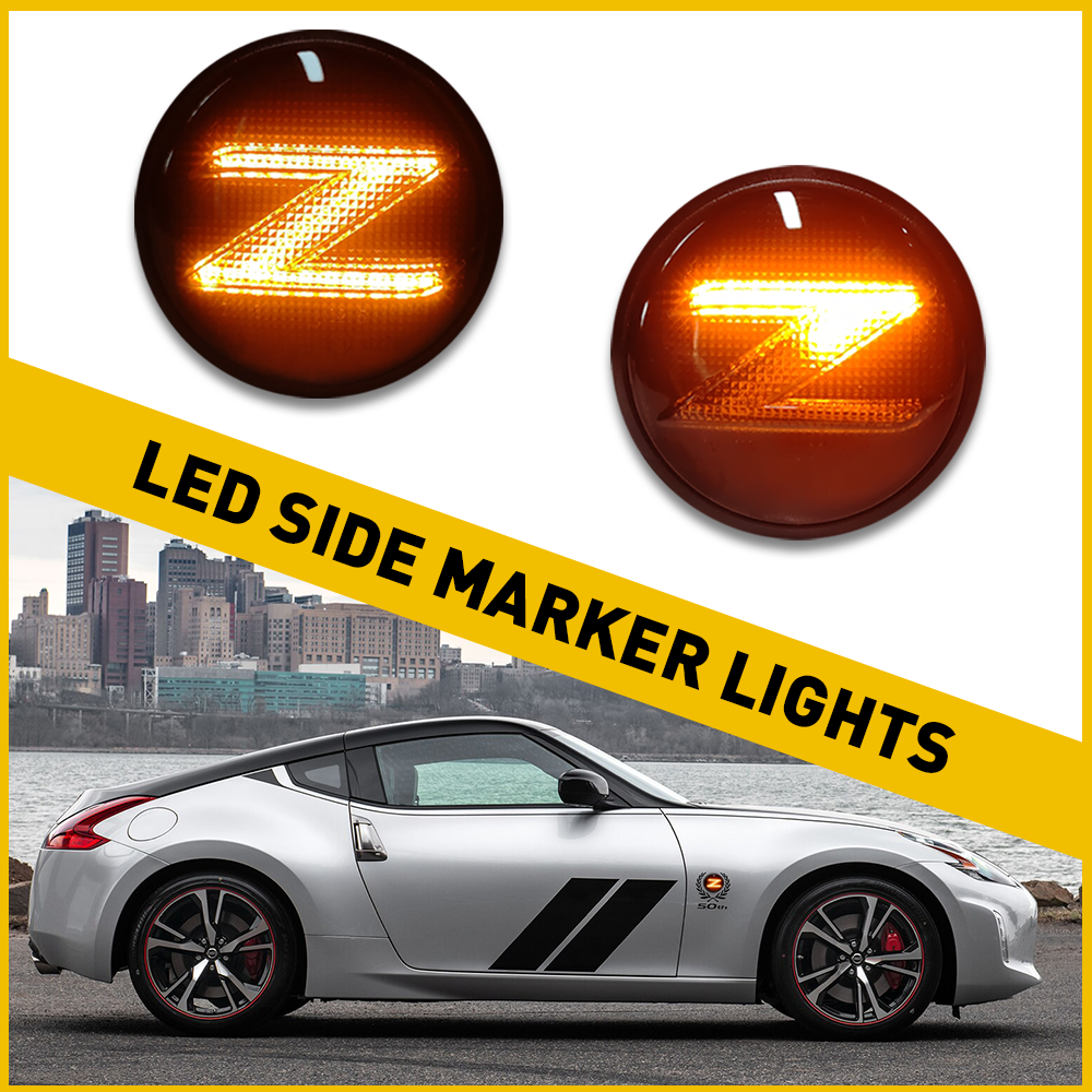 2X LED Fender Side Marker Turn Signal Light For 2009-20 Nissan 370Z Z34 ...