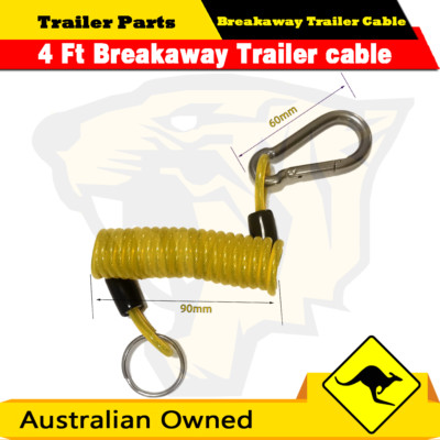 New 4ft Breakaway Trailer Cable, Trailer Brake Safety Cable Spring ...