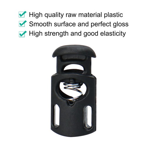 100pcs Plastic Cord Lock Stopper Spring Toggle Fastener Slider ...