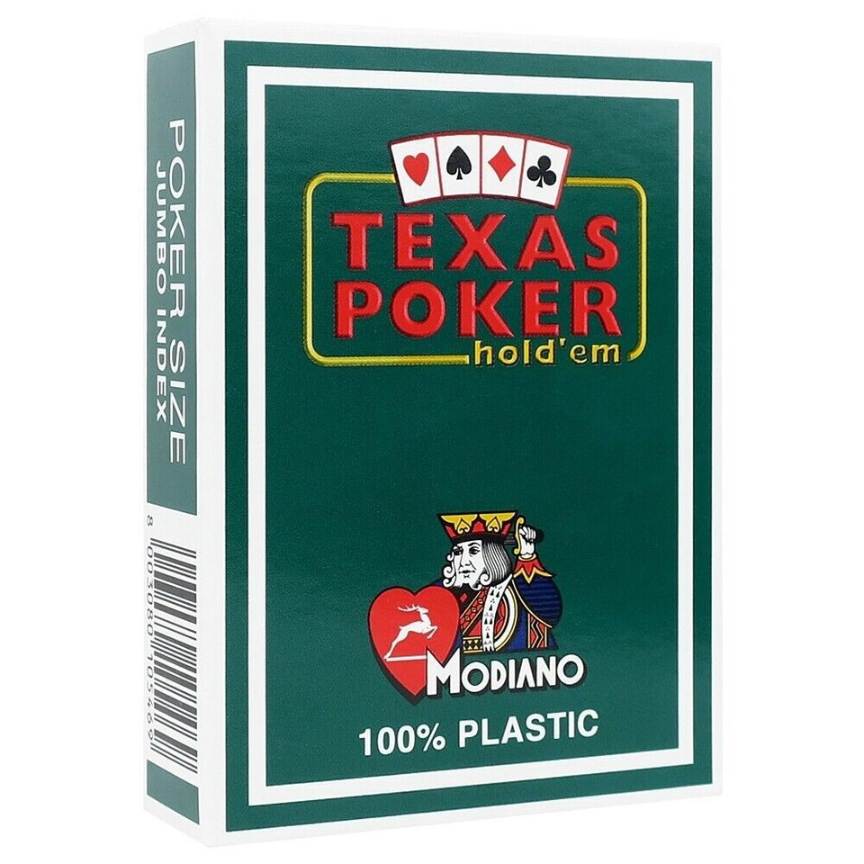 Texas Poker Hold Em Dark Green Playing Cards Modiano Jumbo Index Poker ...