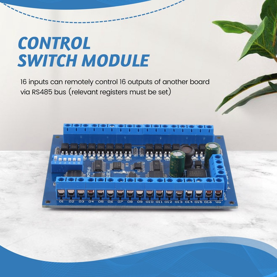 DC 12V 24V 16 Input 16 Output RS485 Remote Control PLC IO Expansion ...