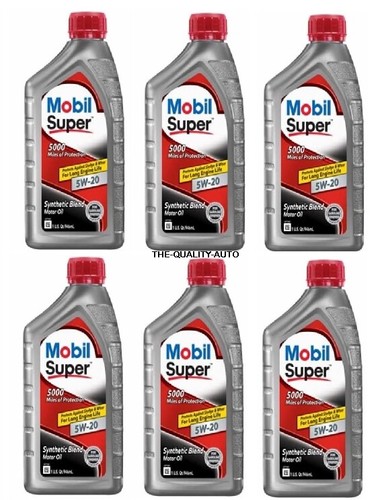 6 Quarts Mobil Super Synthetic Blend 5W20 Motor Oil for Dodge Ram C/V ...