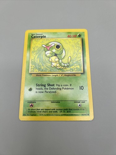 CATERPIE - Base Set - 45/102 - Common - Pokemon Card - Unlimited ...