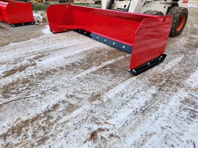 10' x 30" HD Skid Steer Snow Pusher Box Plow CAT Case John Deere Quick ...