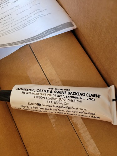 QTY 24TUBES Royal Cattle Tag ( BLACKTAG) Cement Adhesive PS 6681M6 EXP ...