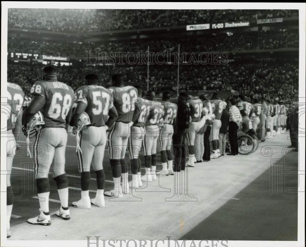 1992 Press Photo Detroit Lions Observe Mike Utley Day, Thanksgiving Day ...