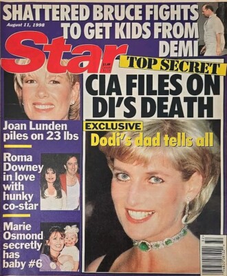 Star Celebrity News Gossip Magazine August 11 1998 Princess Di Bruce ...