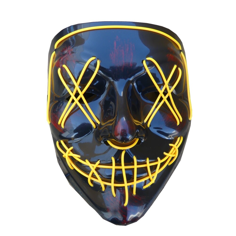 Scary LED Mask Halloween Yellow Luminous Shape Light Mask Festival ...