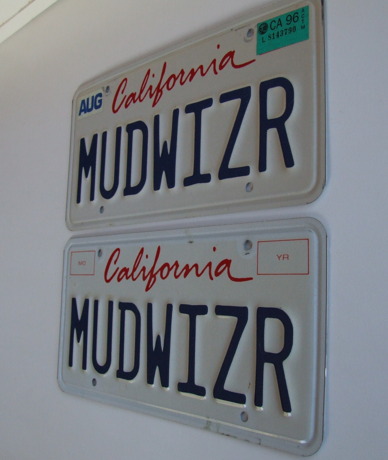California Personalized Custom License Plate-OEM Issued-MUDWIZR~Off ...