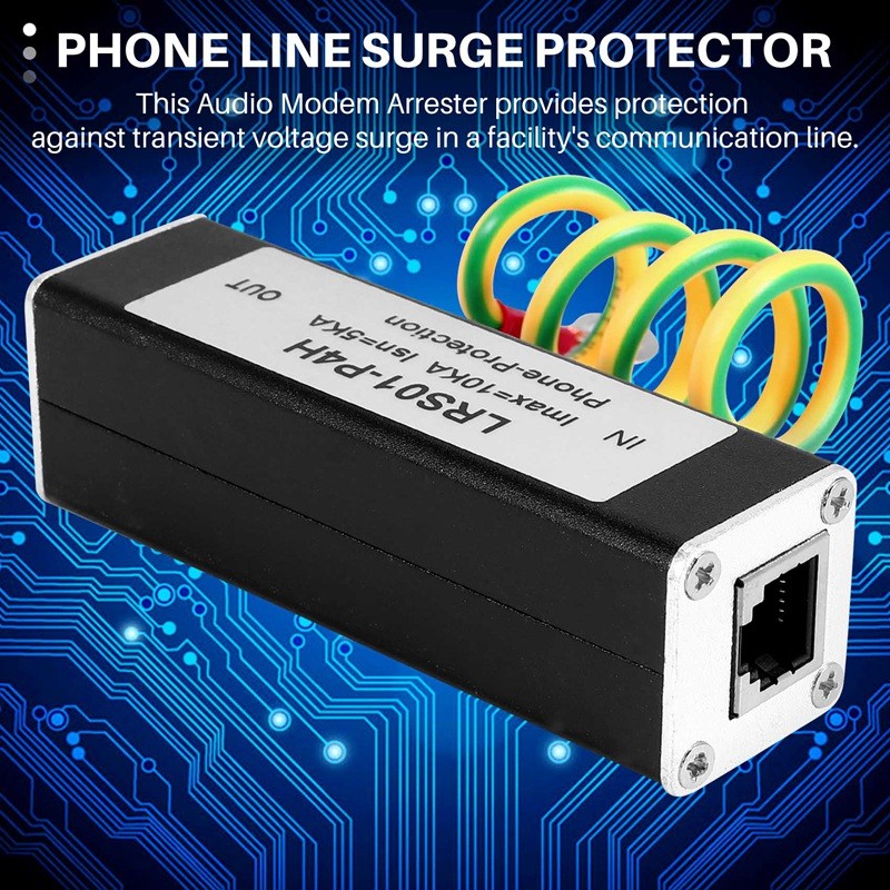 Telephone Fax Protector Thunder Arrestor RJ11 Kl01-P4H Black RJ11 ADSL ...