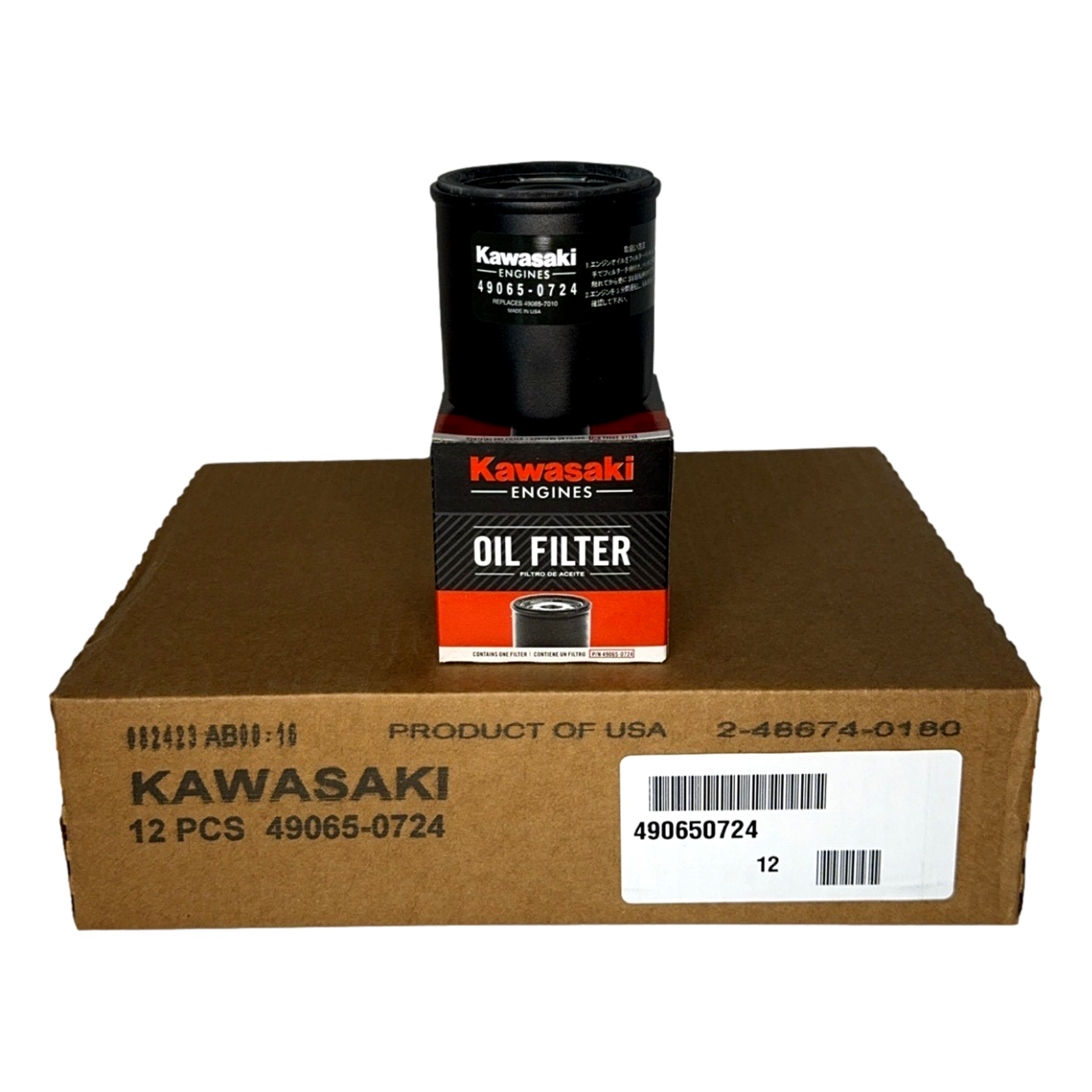 Case of 12 GENUINE Kawasaki 49065-0724 49065-7010 AM107423 Oil Filter ...