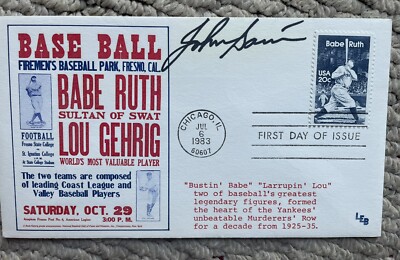 John Sain Autographed Babe Ruth First Day Cover New York Yankees Nr ...