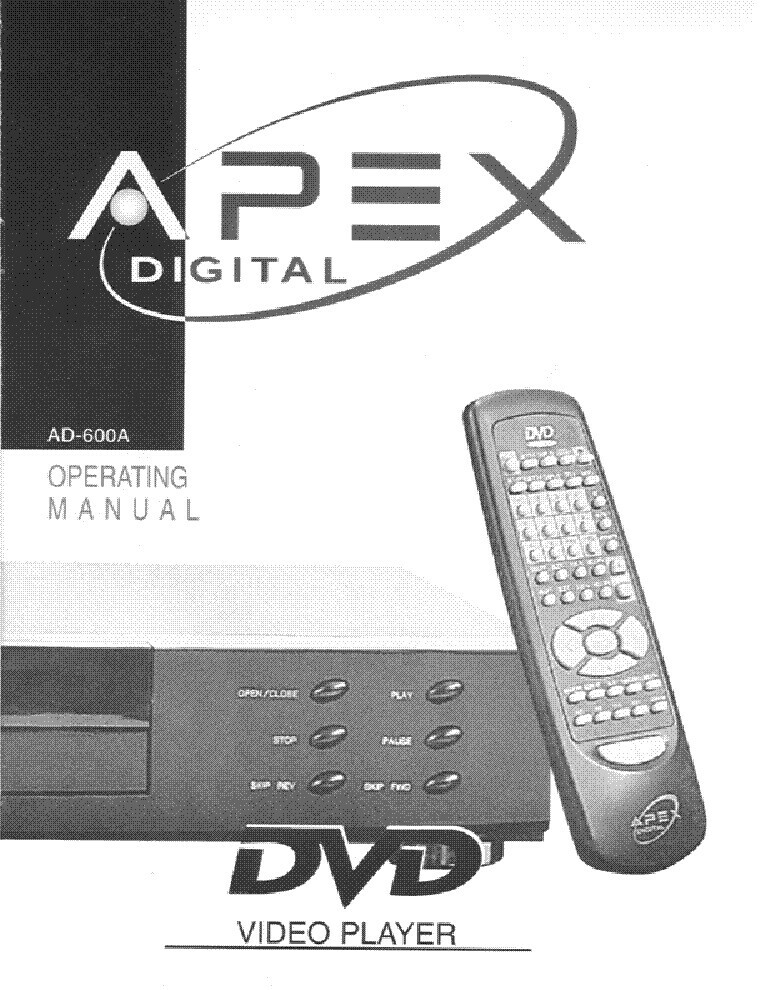 Fastshipping🇺🇲 APEX Remote Control (ONLY) for DVD Player Model AD-600A ...