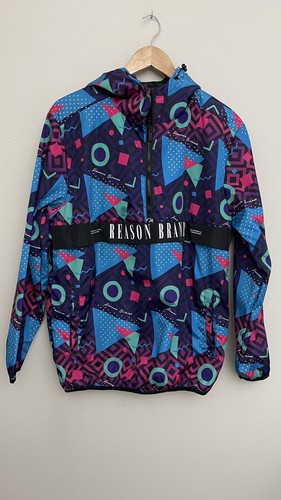Reason Brand Pullover Windbreaker 1/4 Zip AOP Abstract Colorful ...