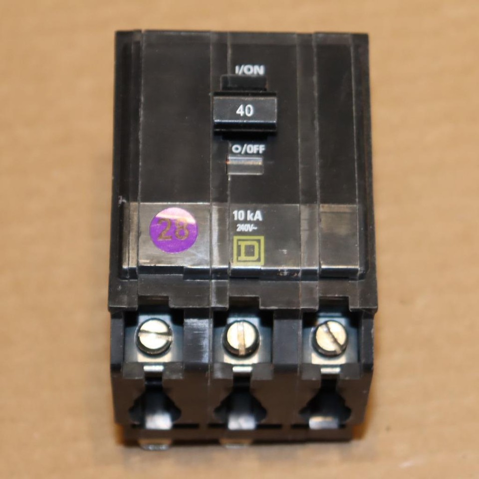 One Square D QOB340 3 Pole 40 Amp Bolt In Breaker PP#28 785901417149| eBay