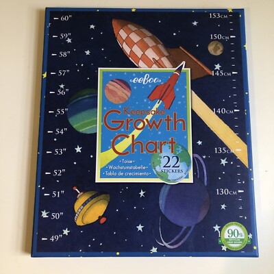 NEW eeBoo KEEPSAKE CHILD'S GROWTH CHART Outer Space Planets Spaceship ...