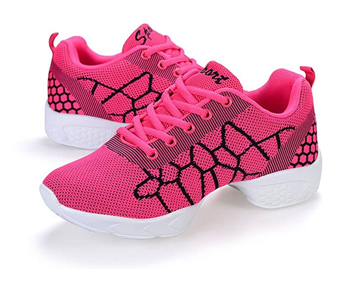 DPO Women's Modern Ballroom Soft Sole Lace-up Breathable Dance Shoe ...