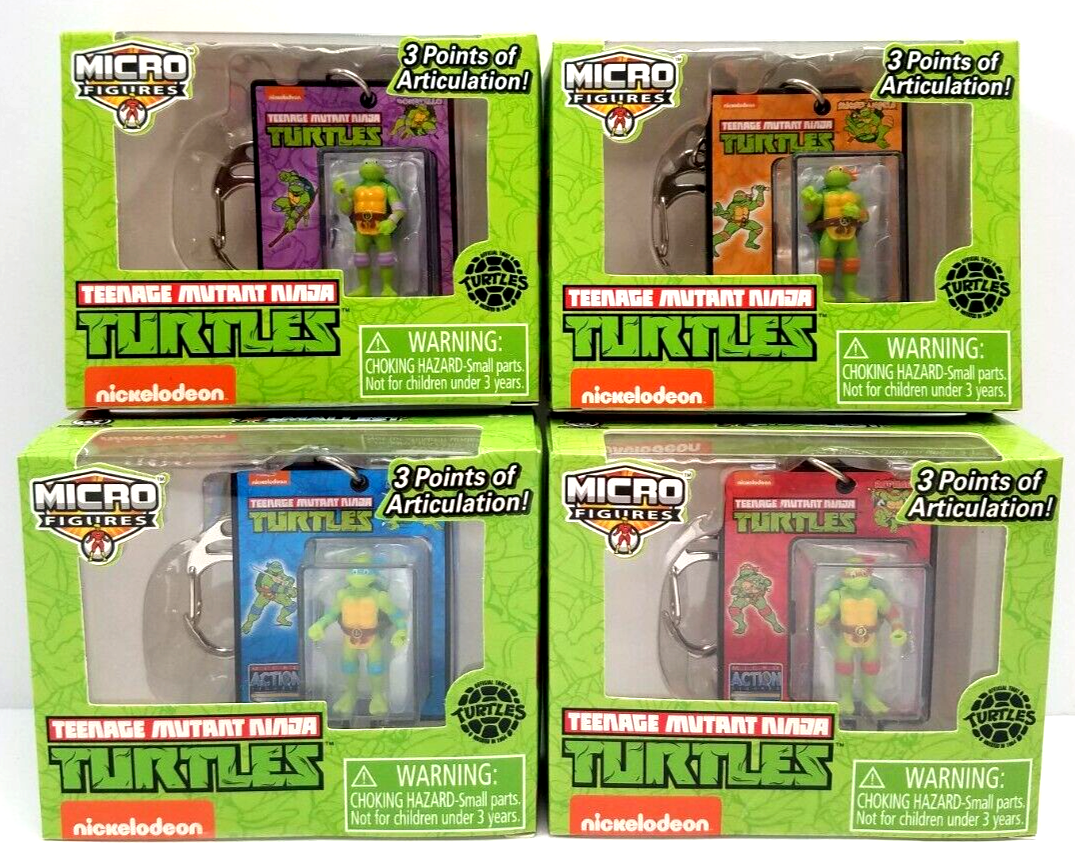 TMNT Micro Figure Set Donatello Michelangelo Raphael Leonardo Worlds ...