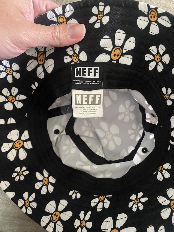 NEFF Happy Daisy Black Bucket Elevated Sun/Hat Brand New W/Tags | eBay