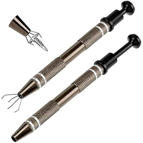 2 pack stainless steel 4-claw pick up tool for small parts pickup, 4 p ...