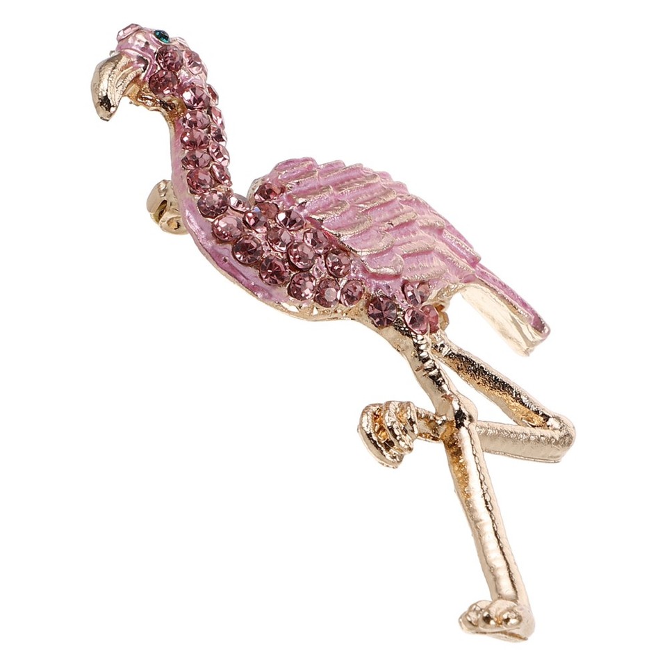 Flamingo Shape Lapel Pin Cartoon Breast Pin Shiny Flamingo Brooch Scarf ...
