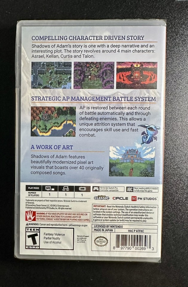 New Shadows of Adam (Nintendo Switch) Limited Run Games LRG Sealed Fast ...