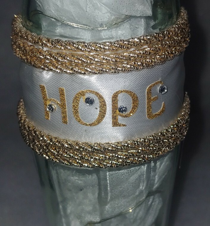 UNIQUE GLASS "HOPE" SODA BOTTLE WHITE LED CORK LIGHT LAMP ART HOME BAR ...