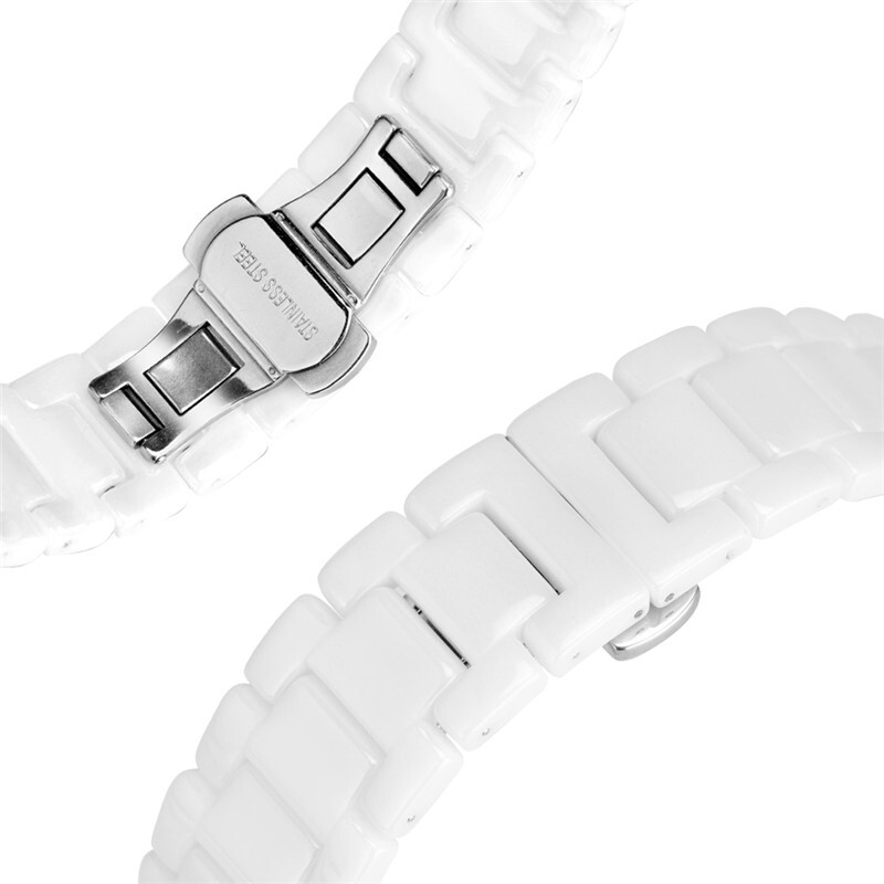18mm 20mm 22mm Black White Ceramic Watch Strap Bracelet Universal Watch ...