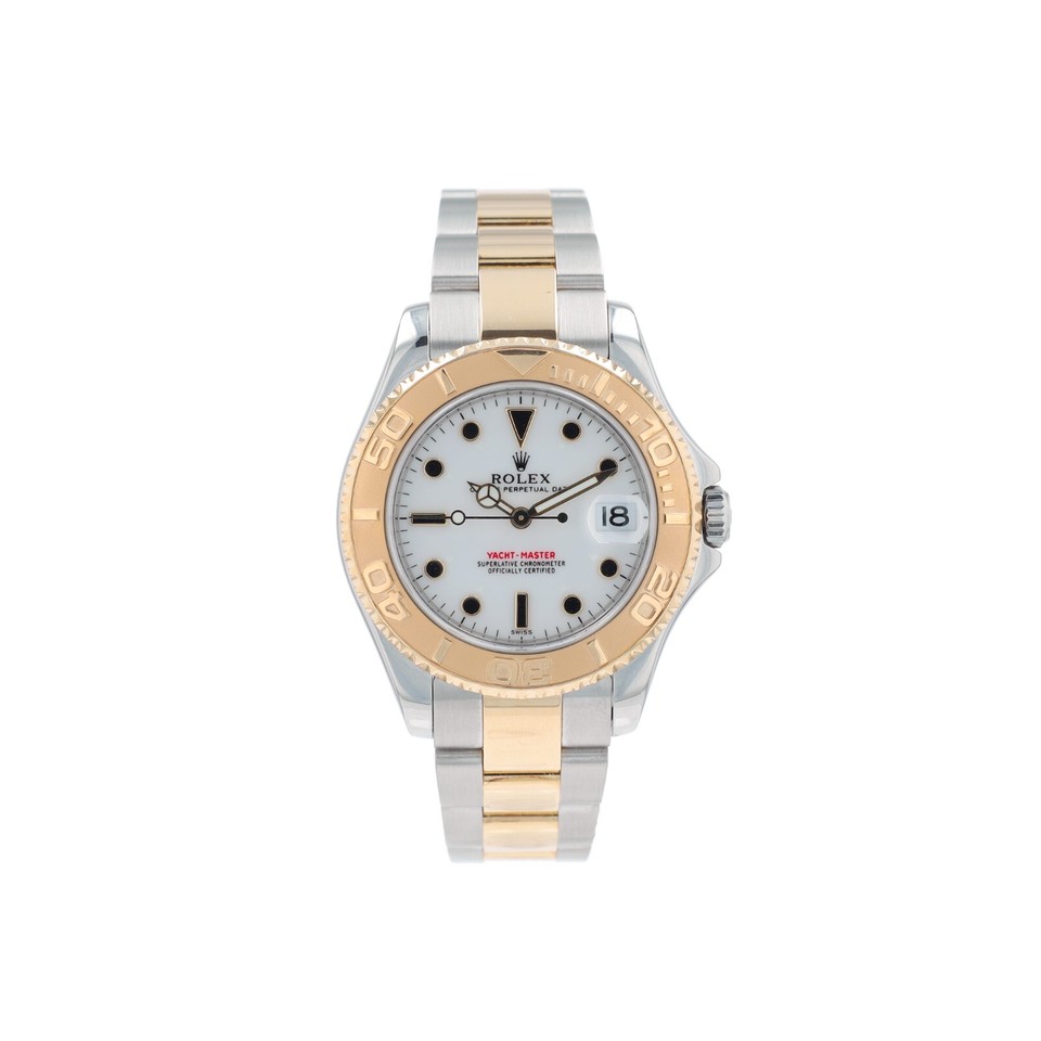 Rolex Yacht-Master 35mm Two-Tone White Dial Rotating Bezel Oyster Band ...
