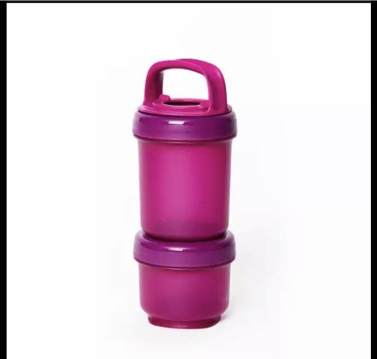 Brand New Tupperware Twist n Snack Set Separate Containers Purple ...