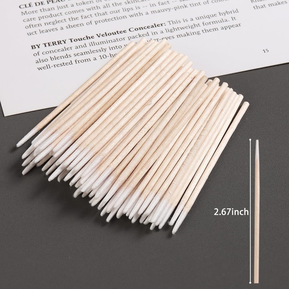 200pcs Precision Tip Cotton Swabs With Wooden Sticks Pointed Tip Cotton ...