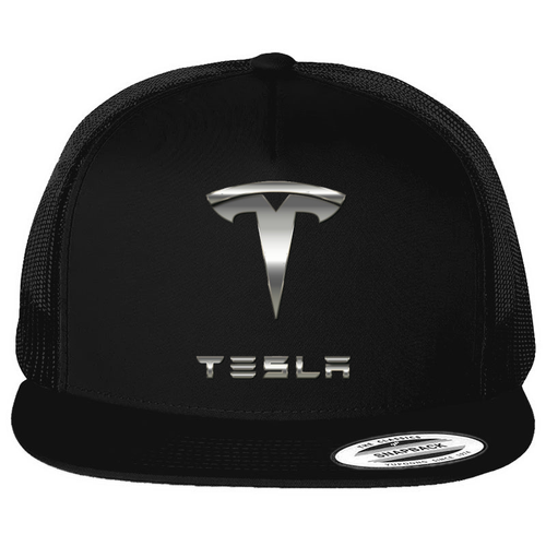 Tesla Motors Logo Emblem Printed Black Hat Snapback Yupoong Trucker Cap ...