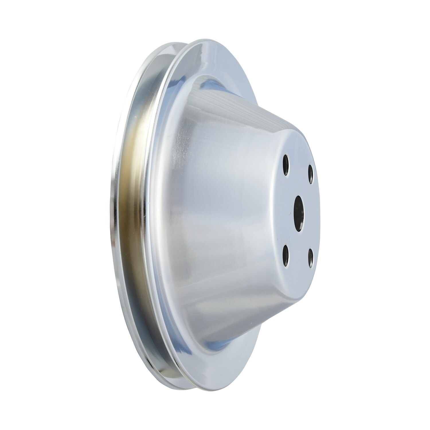 Small Block Chevy Chrome Single Groove Pulley Set, Long Pump 1969-85 ...