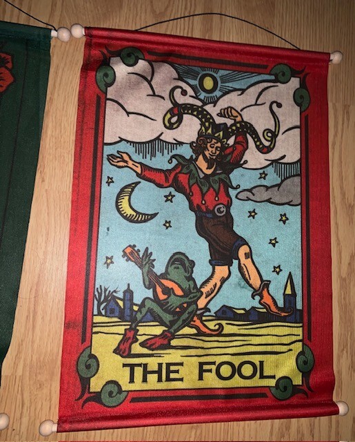 2 Tarot Card Banners The Magician & The Fool Hanging Cloths Wall Decor ...