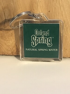 Vtg Advert Keychain Poland Spring Natural Spring water square green ...
