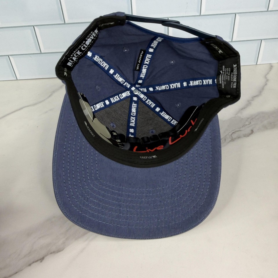 Black Clover Hat Cap Snap Back Blue 110 Flexfit One Size Clover Patch ...