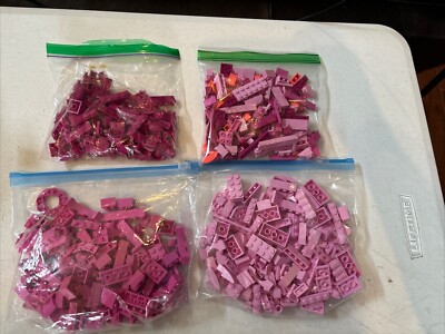 LEGO 15 Ounces Lot of Random Pink Lego Pieces Bricks, Plates ...