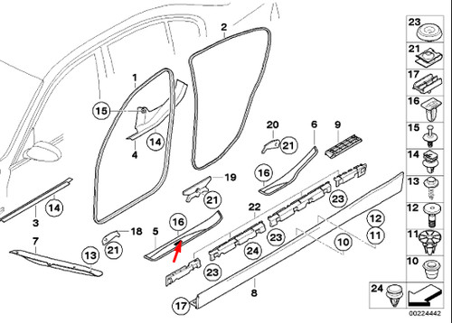 NEW BMW 3 E91 FRONT RIGHT O/S ENTRANCE COVER TRIM STRIP 51477255930 OEM ...
