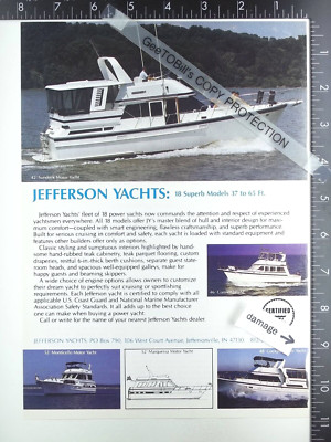 1988 AD for Jefferson 42 Sundeck Cruiser 46 Convertible boat motor ...