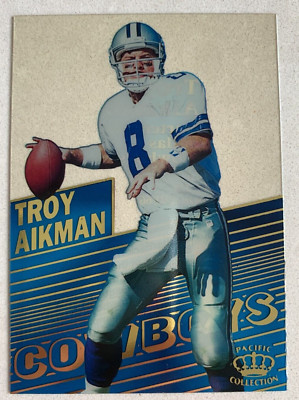 NFL TROY AIKMAN Dallas Cowboys 1995 Pacific Triple Folders Crystalline ...