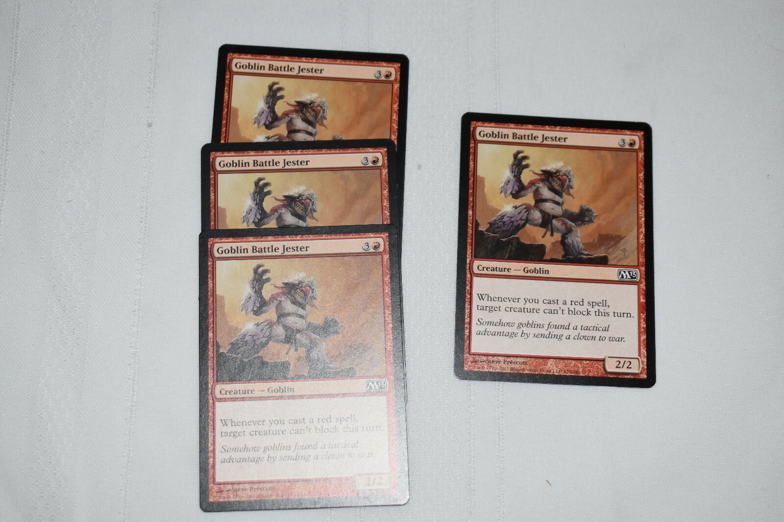 MTG card: 4x Goblin Battle Jester, Red Common Creature from Magic 2013 ...