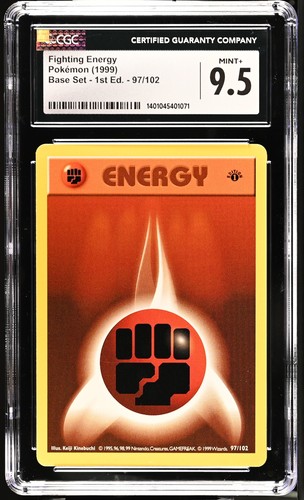 CGC 9.5 MINT+ Fighting Energy Base Set 1st Edition 97/102 Pokemon Card ...