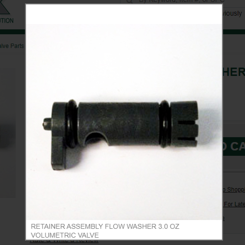RETAINER ASSEMBLY FLOW WASHER 3.0 OZ VOLUMETRIC VALVE # 54-0194-SP | eBay
