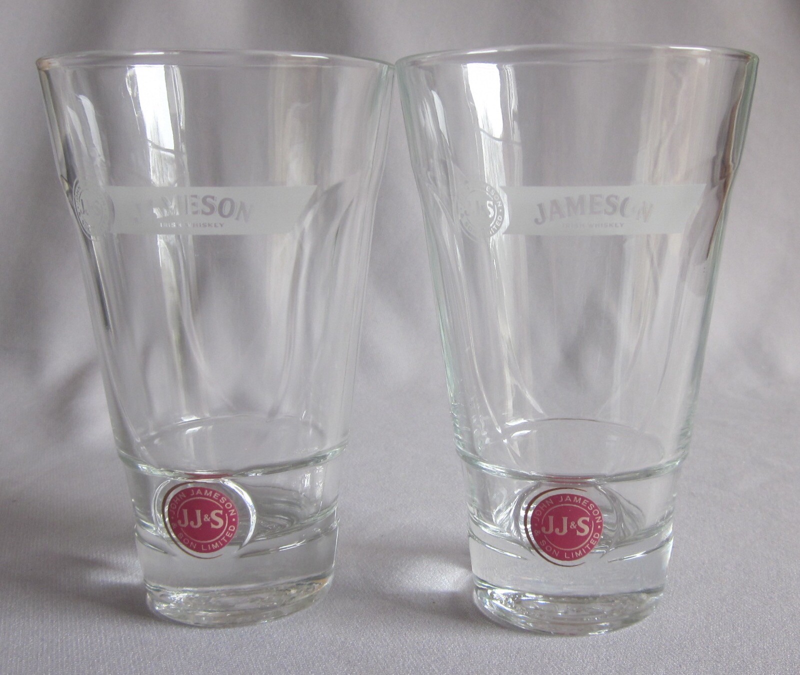 2 John Jameson & Son Limited Whiskey Highball Glasses Tumblers Red ...