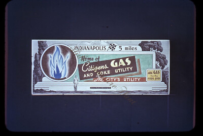Indianapolis Citizens Gas Proof Billboard 1940s Slide 35mm Red Border ...