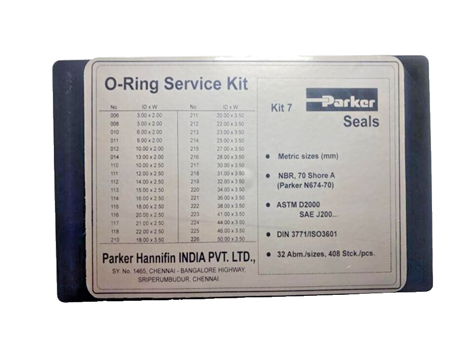 Parker O-Ring Service Kit Series 7, Size: 3 Mm To 50 Mm NBR, 70 Shore A ...